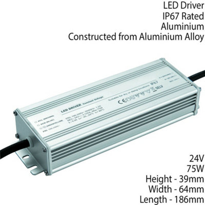 Buy IP67 OUTDOOR 24V DC 75W LED Driver / Transformer Low Voltage Power ...