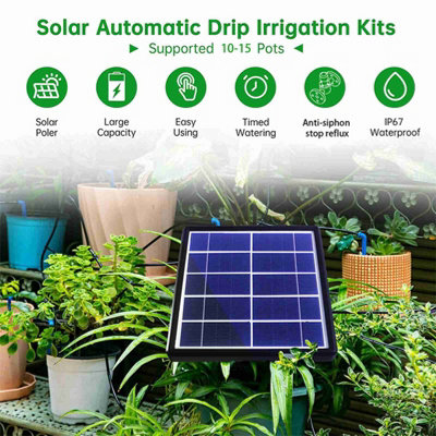 IP67 Solar Automatic Drip Irrigation Kit: Waterproof system with anti ...