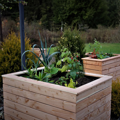 Irena Larch Timber Deep Trough Planter