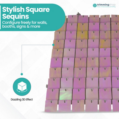 Iridescent Shimmer Sequin Wall Panels Backdrop, 30cm x 30cm