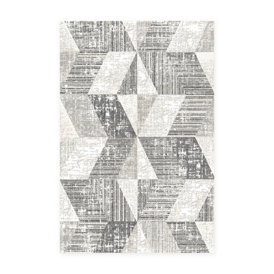 Iris Geometric Grey Rug 120cm x 170cm