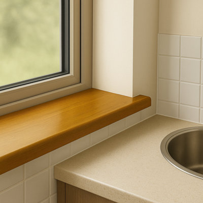 Irish Oak UPVC Window Sill Capping Trim 9mm x 2m 250mm Depth 1 Pack ...