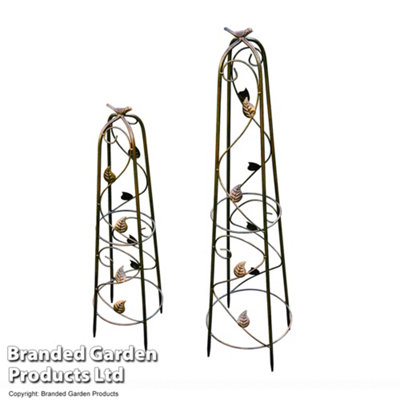 Iron Ornamental Obelisks 2pc Set Climbing Plant Flower Support Frame ...