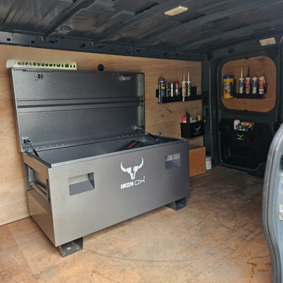 Iron Ox Heavy Duty Van Safe Tool Box Steel Site Box L1130 x D590 x H610mm