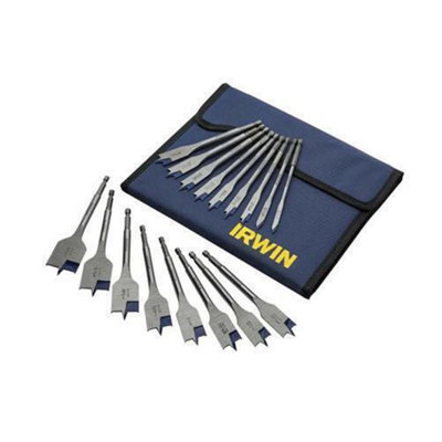 IRWIN Blue Groove 4X Flat Bit Set - 17 Piece Wood Drill Bit Collection