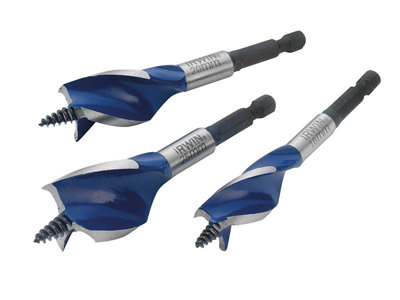 IRWIN - Blue Groove 6X Stubby Wood Bit Set, 3 Piece 16-25mm at B&Q