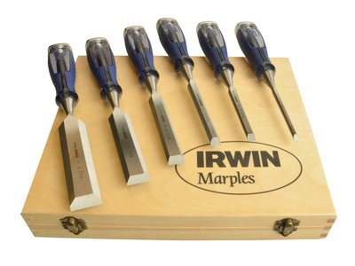 Irwin Marples 10503733 M750 Splitproof Pro Bevel Edge 6 Chisel Set MAR750S6