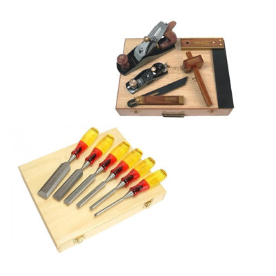 Irwin Marples 6pc Splitproof M373 Wood Chisels 6-32mm + 5pc Plane Set ...