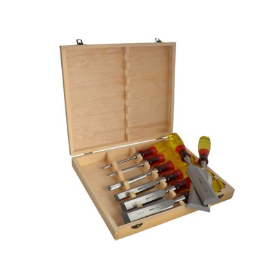 Irwin Marples M373 8 Piece Splitproof Set Chisels 6-50mm Box + Leather ...