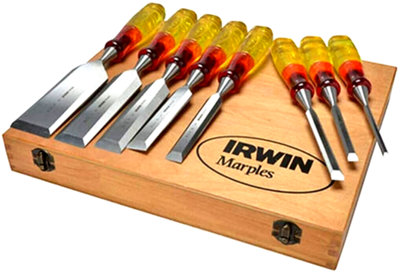 Irwin Marples MAR373S8 8 Piece Splitproof M373 Wood Chisel Set 6-50mm Boxed