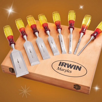 Irwin Marples MAR373S8 8 Piece Splitproof M373 Wood Chisel Set 6-50mm Boxed