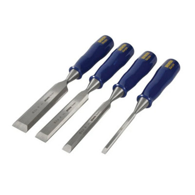 Irwin Marples TM444/S4 M444 Bevel Edge Chisel Blue Chip Handle Set 4 ...