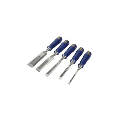 Irwin Marples TM444/S5 M444 Bevel Edge Chisel Blue Chip Handle Set 5 ...