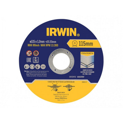 Irwin Metal Cutting Discs Multi Colour (115 x 1.2 x 22.2mm, Tin of 10)