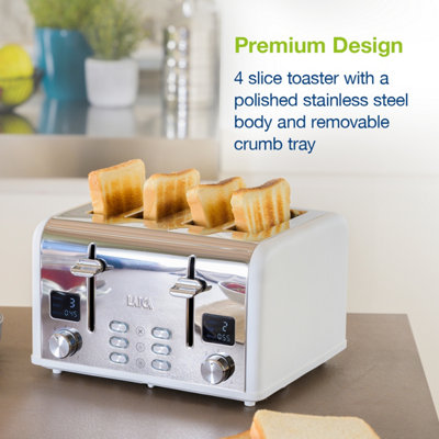 ISEO 4 slice digital toaster, High Lift & Extra Wide Slots, 6 Browning ...