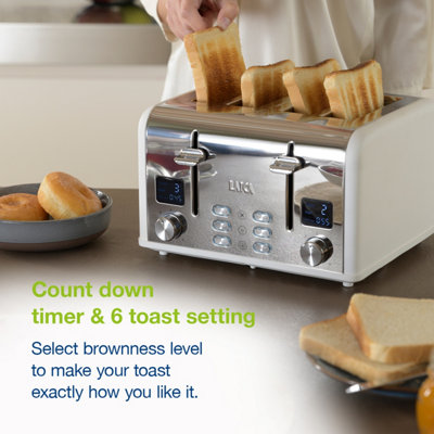 ISEO 4 slice digital toaster, High Lift & Extra Wide Slots, 6 Browning ...