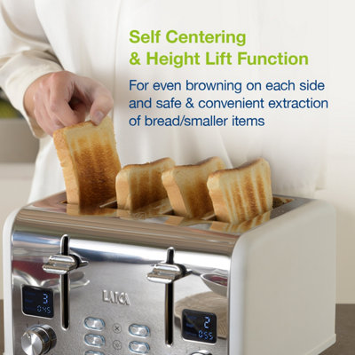ISEO 4 slice digital toaster, High Lift & Extra Wide Slots, 6 Browning ...