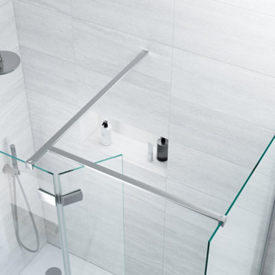 Island Lite St Lucia Walk In Shower Enclosure 1200mm with a 300mm ...