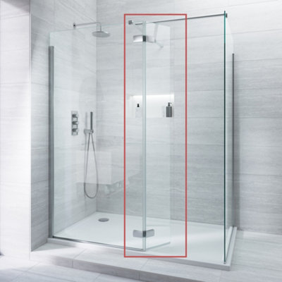 Island Lite St Lucia Walk In Shower Enclosure 900mm with a 300mm Hinged ...