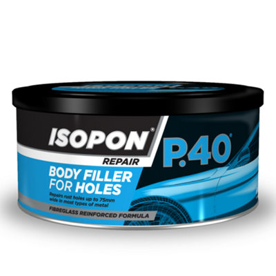 Isopon P40 Body Filler Metal Fibreglass Compound Bridging Holes & Rust ...
