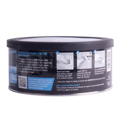 Isopon P40 Body Filler Metal Fibreglass Compound Bridging Holes & Rust ...
