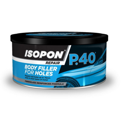 Isopon P40 Glass Fibre Repair Paste Body Filler Rust Holes All Metals 250mL