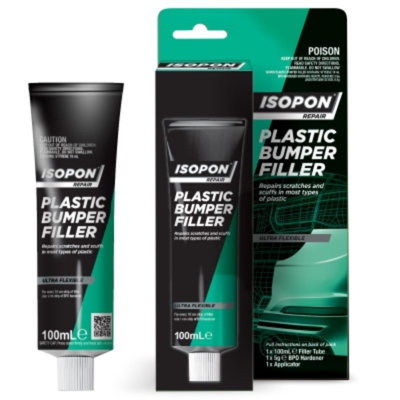 Isopon Plastic Bumper Filler 100ml Tube Repair Kit Scratches Flexible ...