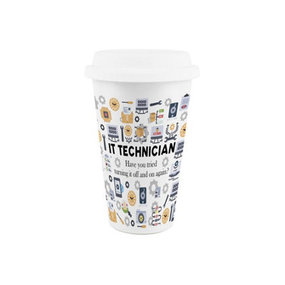 IT TECHNICIAN CERAMIC TRAVEL MUG - NOVELTY TECHNICAL COMPUTER SUPPORT ...