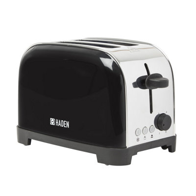 Iver Black Toaster 2 Slice - Compact Design with 6 Browning Settings ...