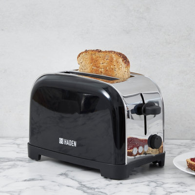 Iver Black Toaster 2 Slice - Compact Design with 6 Browning Settings ...