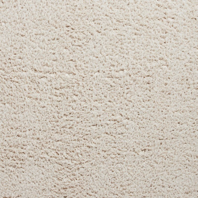 Ivory Plain Modern Shaggy Easy To Clean Rug For Dining Room-160cm X 220cm