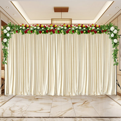 Ivory Velvet Backdrop Curtain Wrinkle-Free Polyester Fabric Background ...