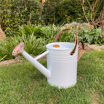 IVORY WHITE & COPPER METAL WATERING CAN (3.5 LITRE)