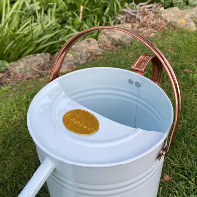 IVORY WHITE & COPPER METAL WATERING CAN (3.5 LITRE)