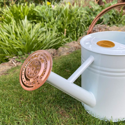 IVORY WHITE & COPPER METAL WATERING CAN (3.5 LITRE)