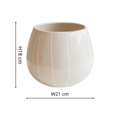 Ivyline Indoor Nova Wax Relief Cream Planter H18cm D23cm hand finished ...