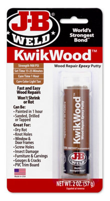 J-B Weld Kwik Wood Epoxy Putty Stick & Filler