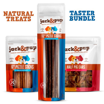 Jack&Pup 100% Natural Dog Treats - Variety Pack - Odour Free Pizzle ...