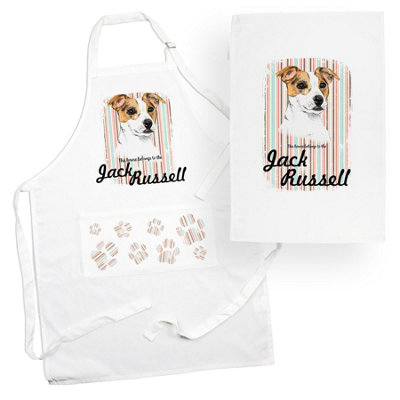 Jack Russell Apron & Tea Towel Kitchen Set - Portrait Gifts For Dog ...