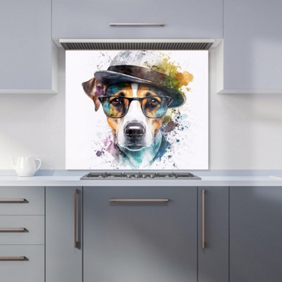 Jack Russell Dog Splashart Premium Glass Kitchen Splashback W600mm x H650mm