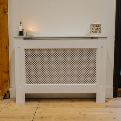 Jack Stonehouse White Painted Lattice Radiator Cover - Medium | DIY at B&Q