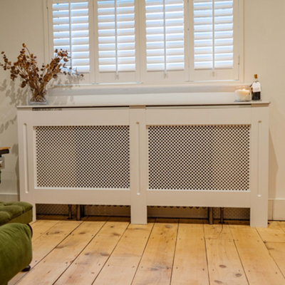 Jack Stonehouse White Painted Lattice Radiator Cover - X Large | DIY at B&Q