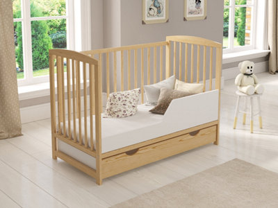 Jacob cot bed 120x60cm with drawer Aloe Vera mattress