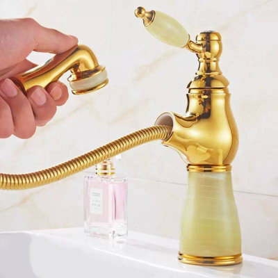 Jade pull out faucet, single hole bathtub faucet, basin mixer tap ...
