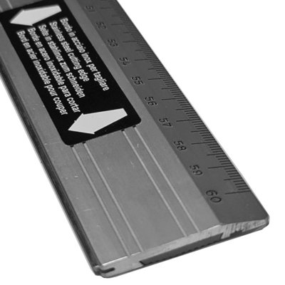 Jakar Aluminium Cutting Ruler 60cm Etched with Stainless Steel Edge mm ...