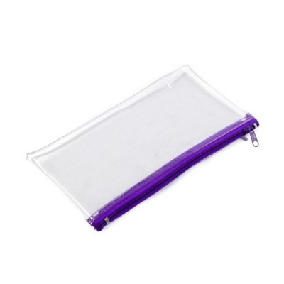 Jakar Clear PVC Pencil Case - 11cm x 20cm with Assorted Colour Zip ...