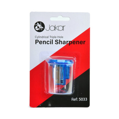 Jakar Cylindrical Triple Hole Pencil Sharpener 44x54mm Blue High Carbon ...
