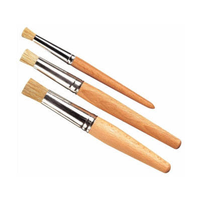 Jakar Stencil Brush Set - Small (8mm), Medium (10mm), Large (15mm) Hog ...