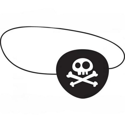 Jake And The Never Land Pirates Eye Patch (Pack of 4) Black/White (One ...