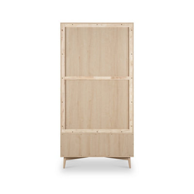 JAKOB OAK DOUBLE WARDROBE WITH 2 GROOVED DRAWERS - BY ROSELAND FURNITURE